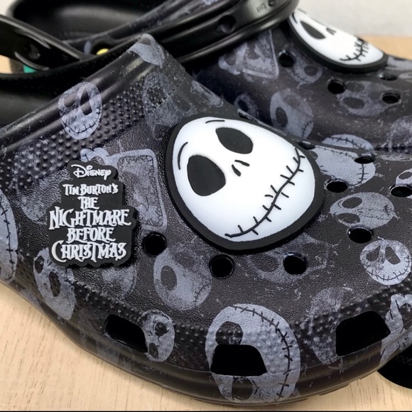 CROCS | Shoes | Crocs The Nightmare Before Christmas M4 W6 Glow Dark Black Clog Jack Skellington ...